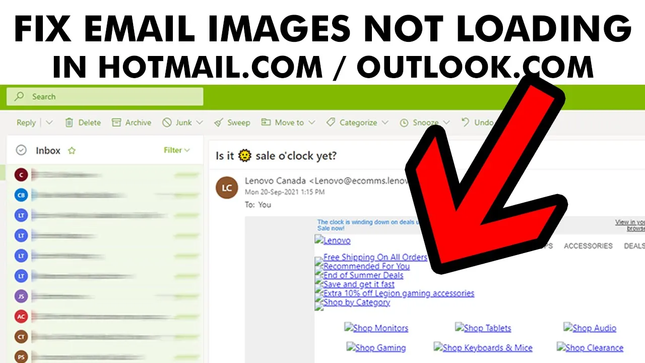 How To Fix Email Images Not Showing or Loading In Hotmail Or Outlook ...
